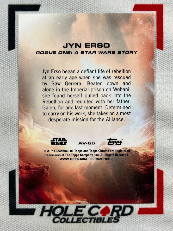 JYN ERSO 2025 Topps Chrome Star Wars #AV-66 Aurebesh Variation 96/99 丶 ...