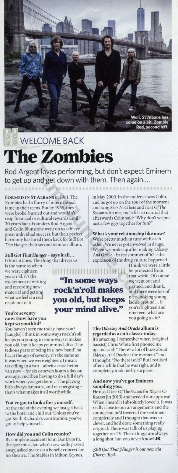 2015 The Zombies Band Argent Promo Magazine PRINT ARTICLE (1335) | eBay