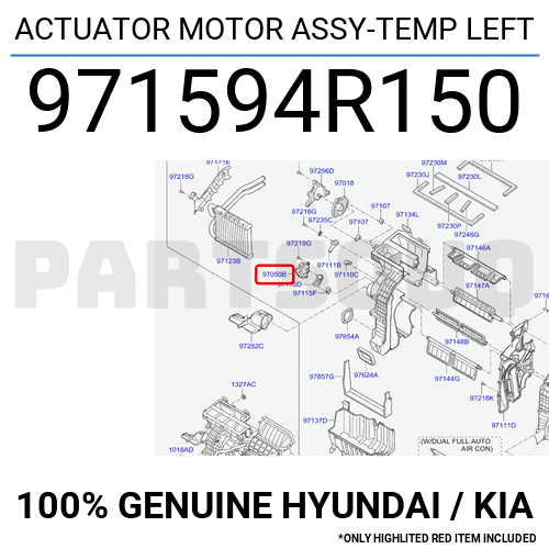 971594R150 Genuine Hyundai / KIA ACTUATOR MOTOR ASSY-TEMP LEFT | eBay