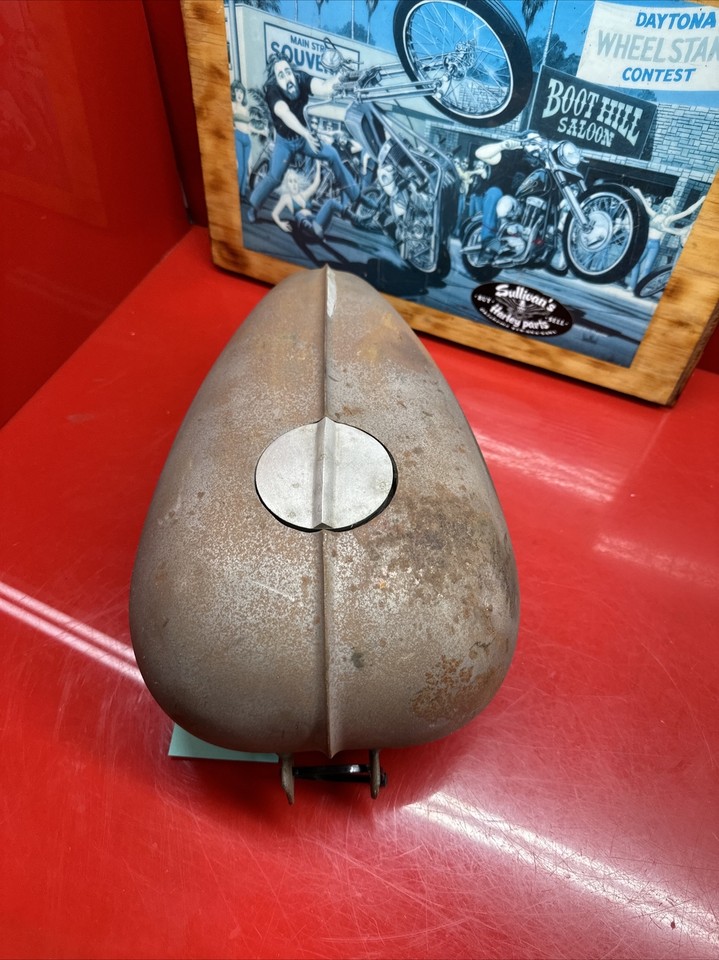 harley vintage chopper tank gas fuel GME ribbed Flush Cap Panhead ...