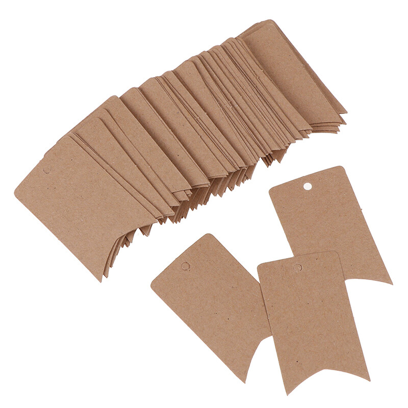100Pcs Thank you Tag Craft Paper Hang Tag Label with 20m jute Wedding ...