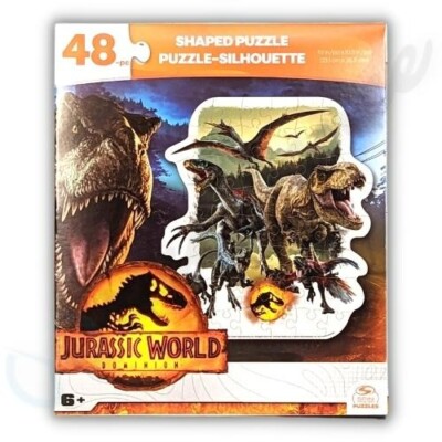 Jurassic World Dominion, 48 Pieces Shaped Jigsaw Puzzle by Spin Master ...