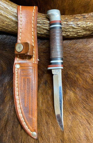 Case XX M 3 Finn SS USA, Fixed Blade Knife, Stainless, Leather Sheath ...