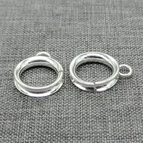 5pcs of 925 Sterling Silver Plain Bail Beads w/ Open Ring Large Hole 8 ...