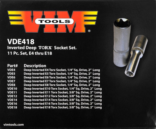 Vim Tools VDE418 11-piece Deep Torx Socket Set for sale online | eBay