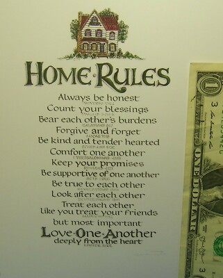 Home Rules Sign Christian Inspirational Bible Scripture Ready For Your ...