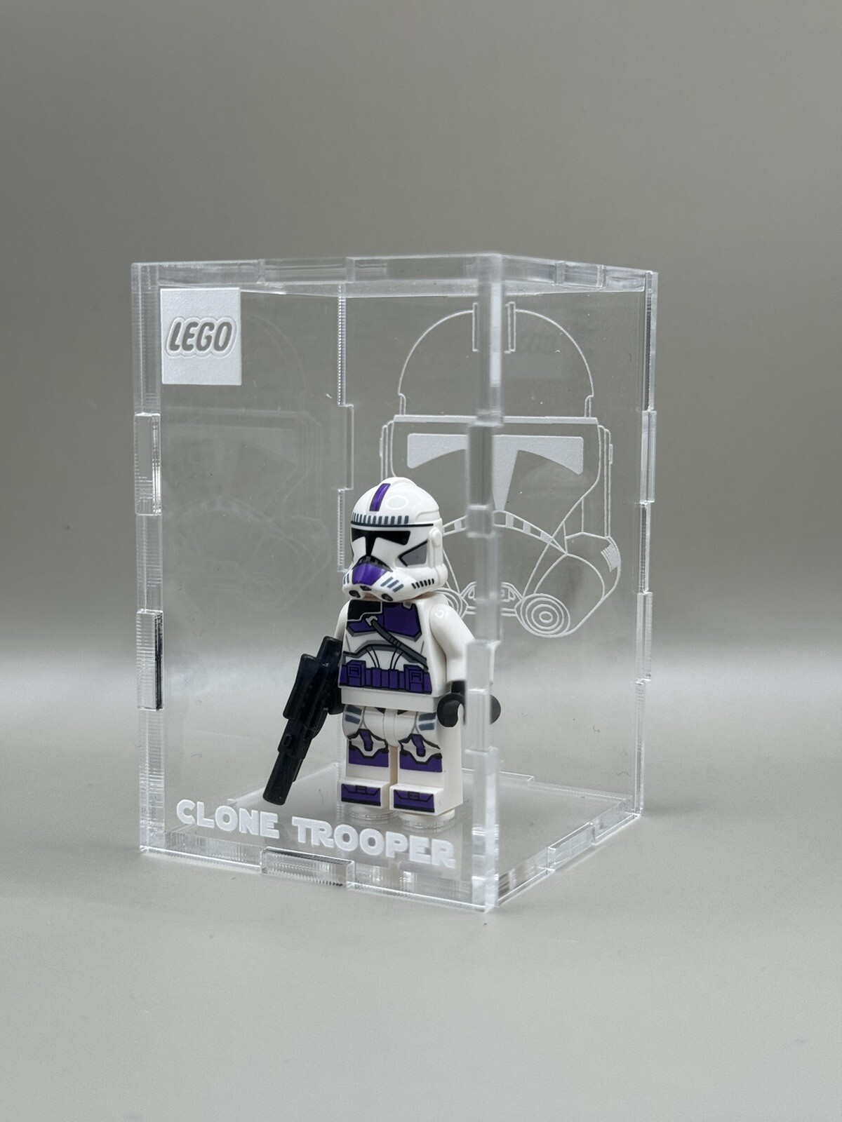 LEGO Minifigure Display Case, Clone Trooper Background Customize Front ...