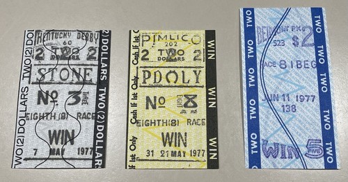 1977 Seattle Slew Horse Racing $2 Uncashed Win Ticket Set Triple Crown ...