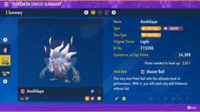 Shiny Annihilape 6IV Lv. 29 Adamant Nature Pokemon Scarlet Violet w ...