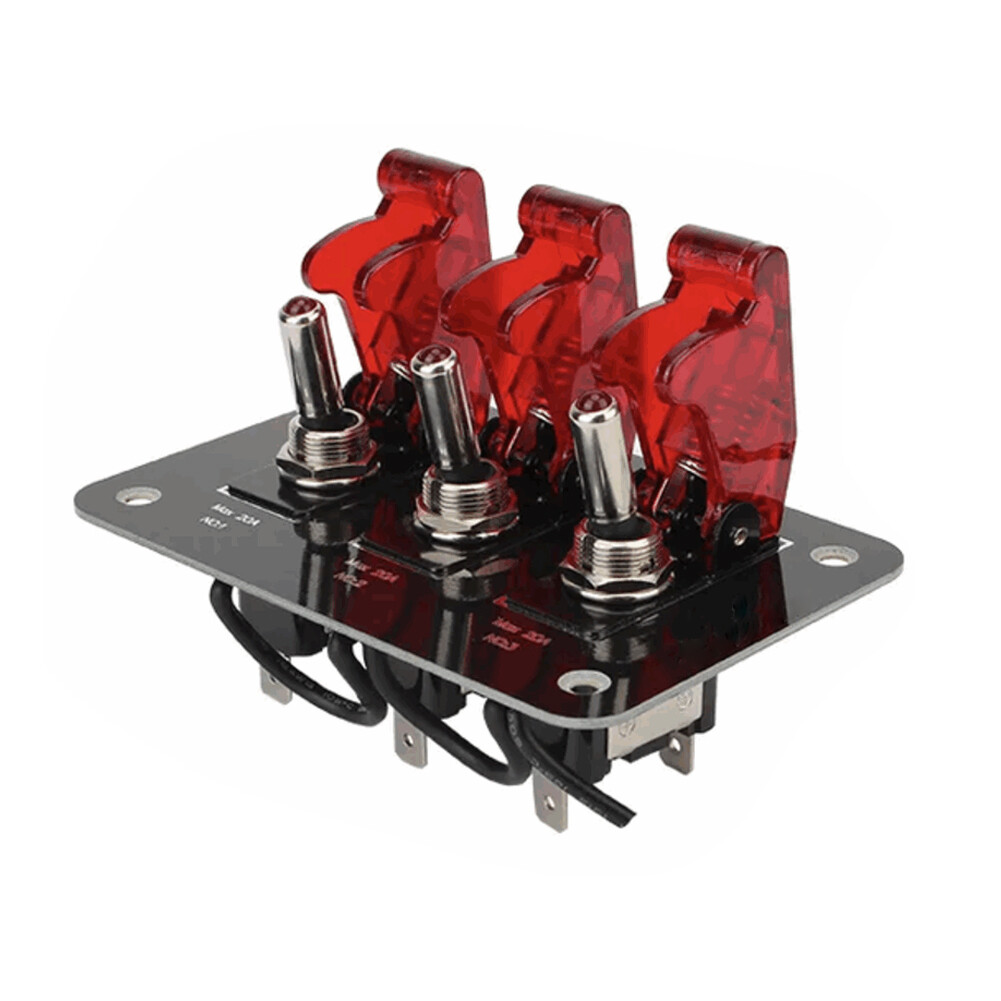 3 Gang Toggle Rocker Switch Panel Circuit Breaker LED for Car Boat RV ...