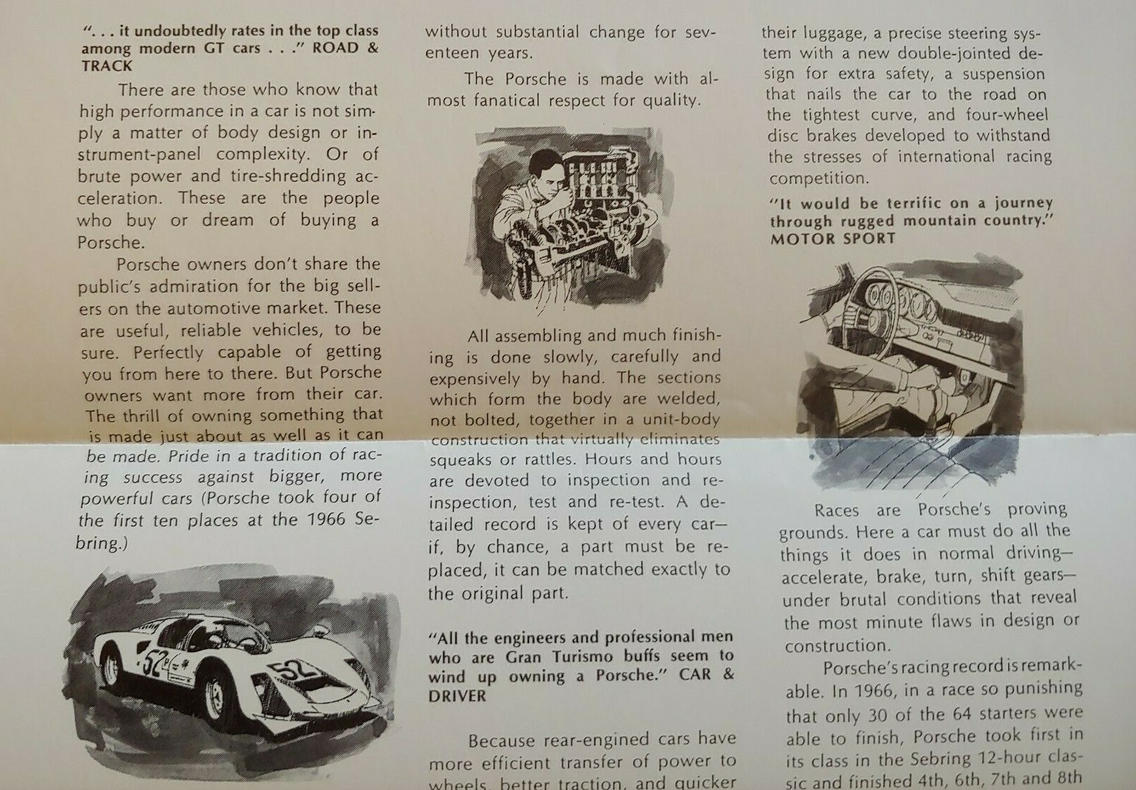 EXCELLENT ORIGINAL PORSCHE 911 3 FOLD BROCHURE INCREDIBLY SAFE CAR YOU ...