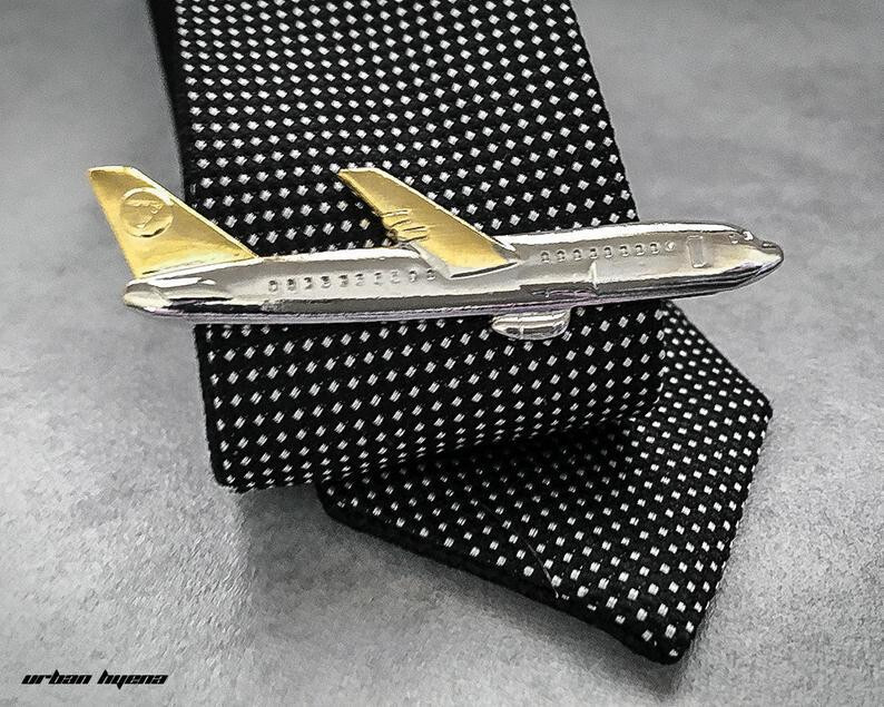 5 X tie clips LOT clasps pins bar airplane aeroplane plane airliner ...