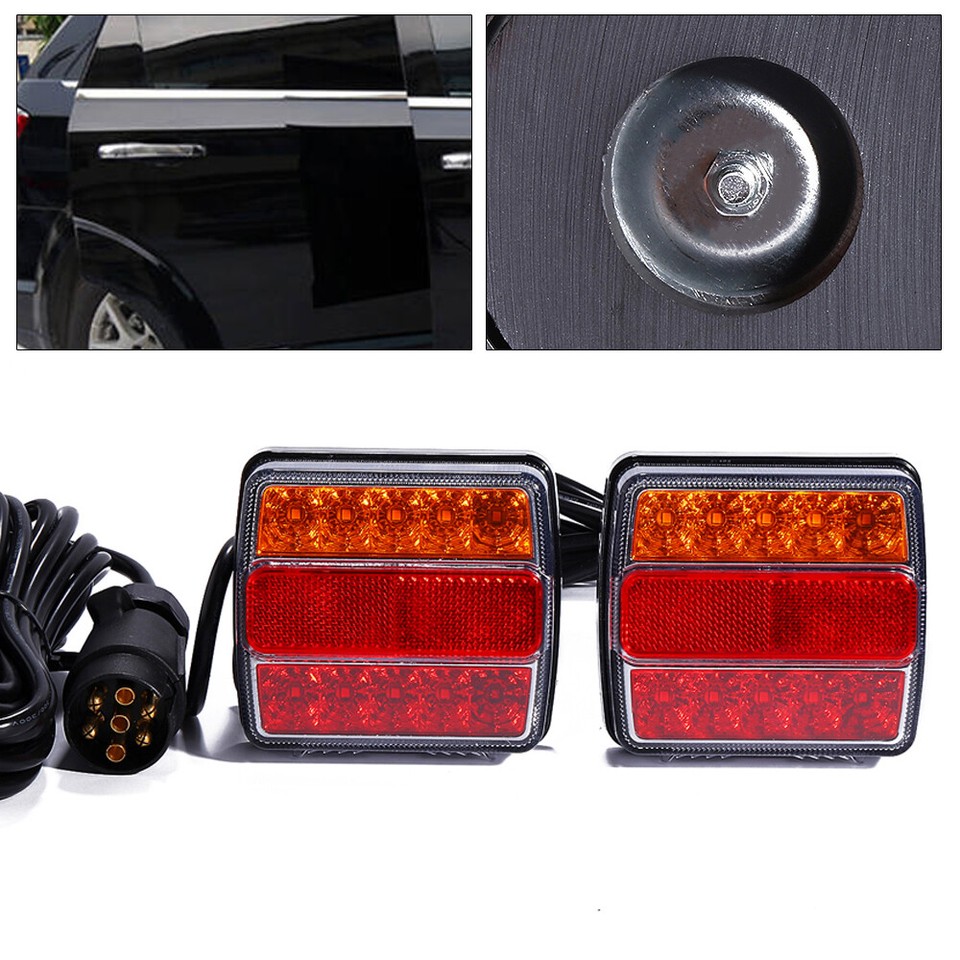 12V Magnetic LED Trailer Towing Lights Rear Tail Car 7.5M Cable Tail ...
