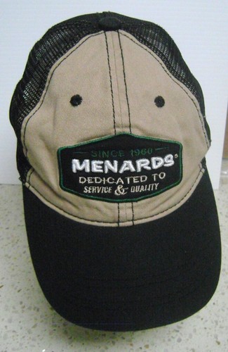 MENARDS Snapback Trucker Hat Cap Mens One Size Black Mesh Back Baseball ...