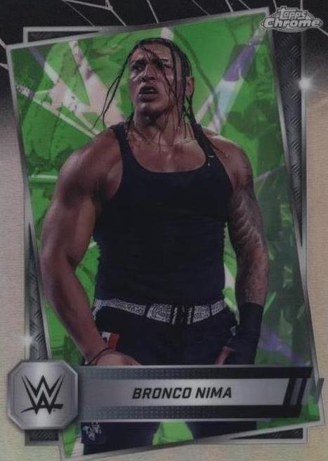 2025 Topps Chrome WWE - Bronco Nima #159 Neon Green & Black Refractor ...