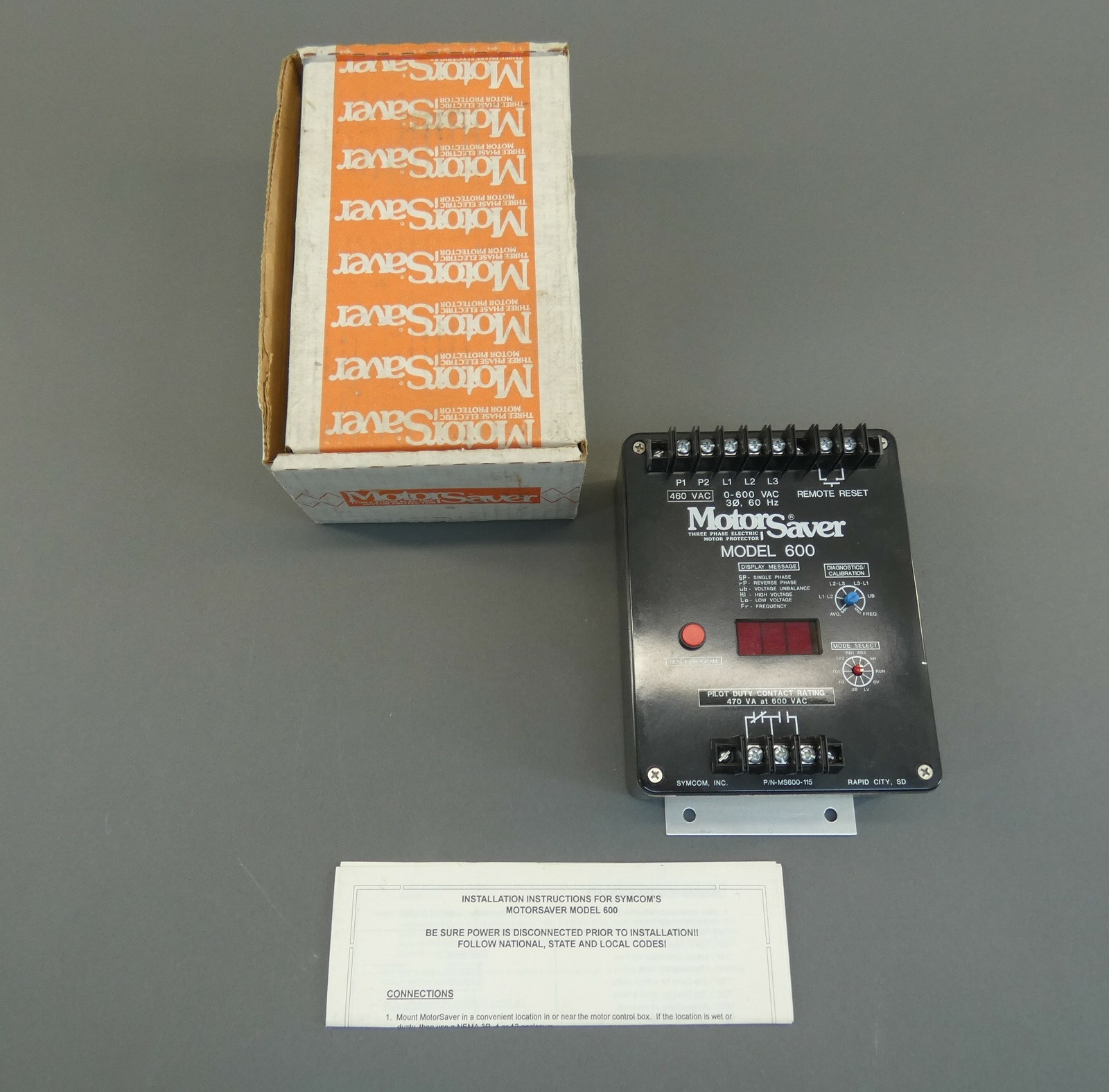 Symcom MS600-115 Motor Saver, Model 600, 3PH, 0-600VAC - NEW Surplus ...