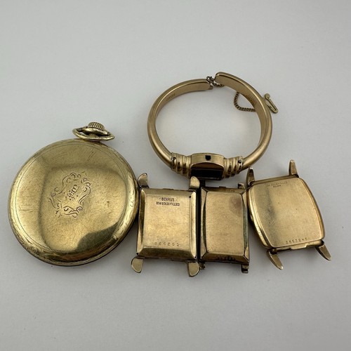 61.5 Grams Of Gold Filled Pocket Watch & Wrist Watch Case Lot Scrap ...