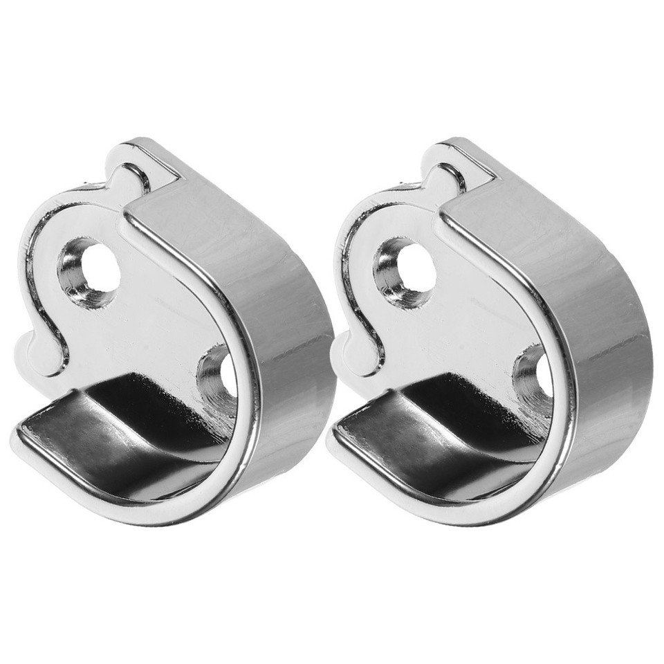 2 Pcs Flange Holder Wardrobe Rail Rod Socket Clothes Closet Support ...