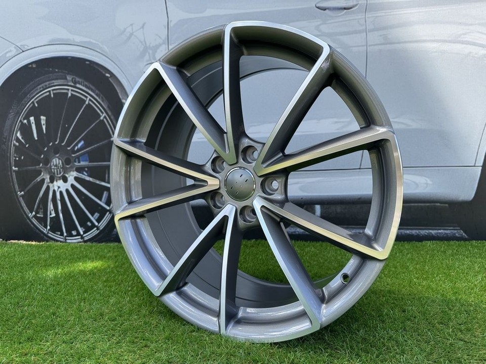4X R18 Inch 5x112 Audi RS4C Style Grey Polished Wheels: Fits For A4 A5 ...