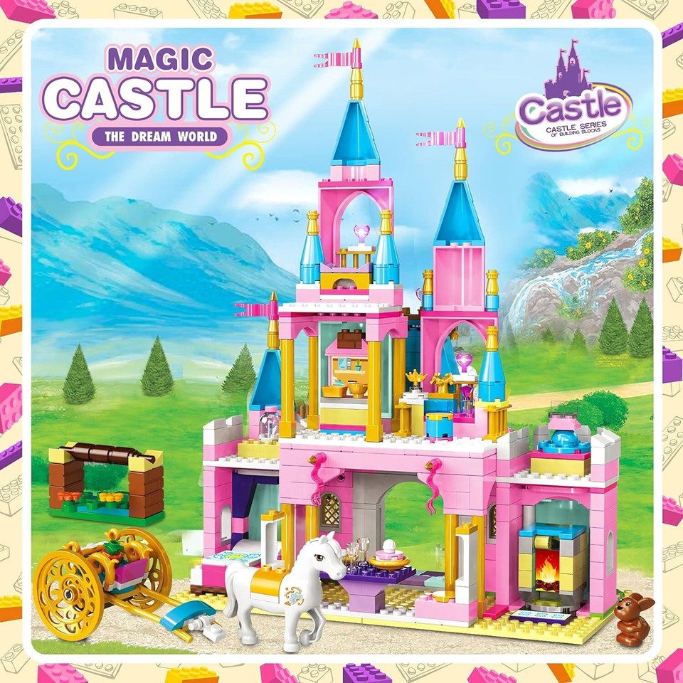 Castle Building Kit, Girls Princess Castle Magical Ice Palace Toy ...