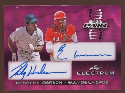 2024 Leaf Rickey Henderson & Elly De La Cruz Dual Auto #7/10 Autograph ...