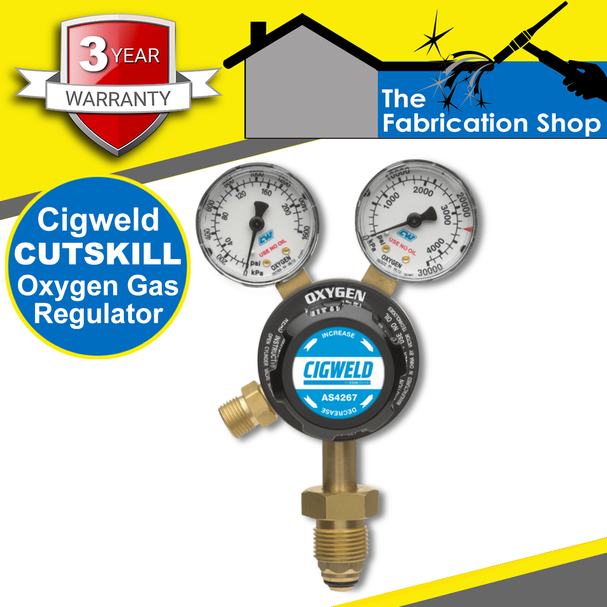 Cigweld Oxygen Gas Regulator Welding Oxy Twin Gauge Pressure Flow Meter ...