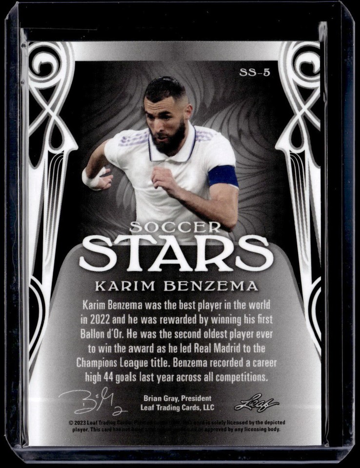 2023 Leaf Soccer Stars Gold #SS5 Karim Benzema 5/30 | eBay