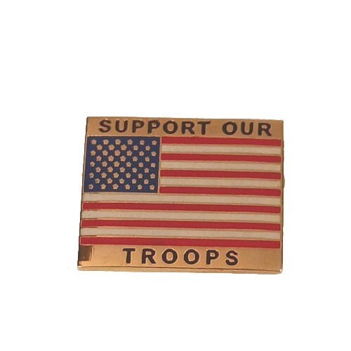 USA Support Out Troops Pin Flag Lapel Vintage Red White Blue Patriotic ...