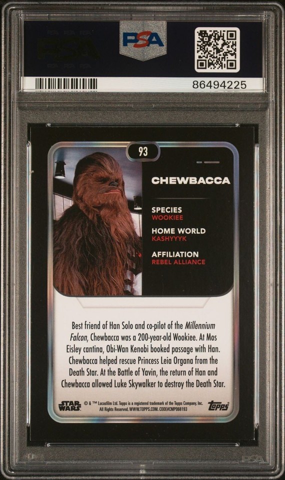 2023 Topps Star Wars Chewbacca Card #93 PSA Mint 9 | eBay