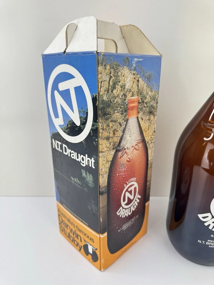 Vintage 1980's Rare Empty 2L DARWIN STUBBIE Large Beer Bottle With ...