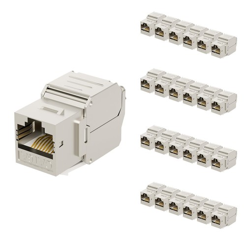 10Gbps RJ45 Cat6A Keystone Jack, Shielded Keystone Jacks, 180 Degree ...