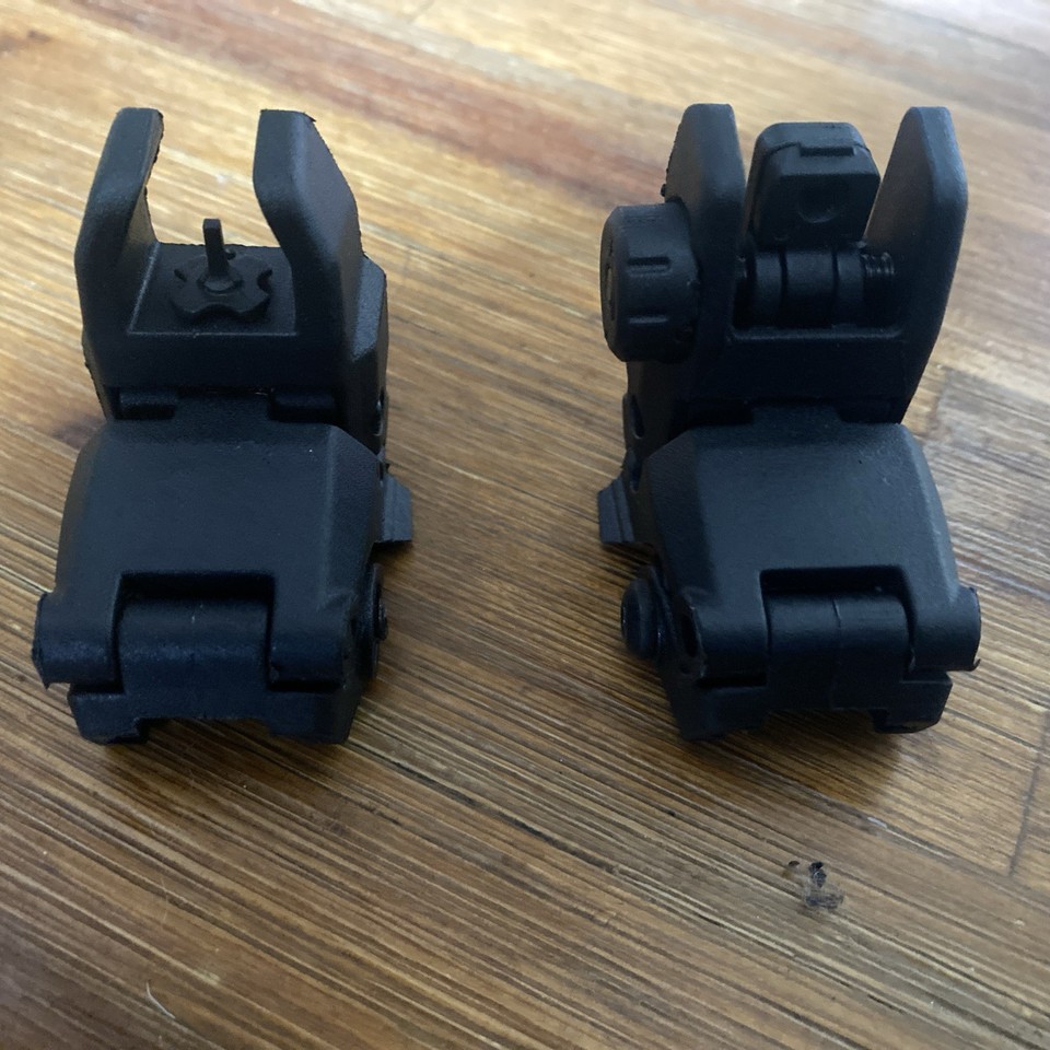 NEW Flip Up Sight New Generation Front & Rear Back Up Sight Set Black ...
