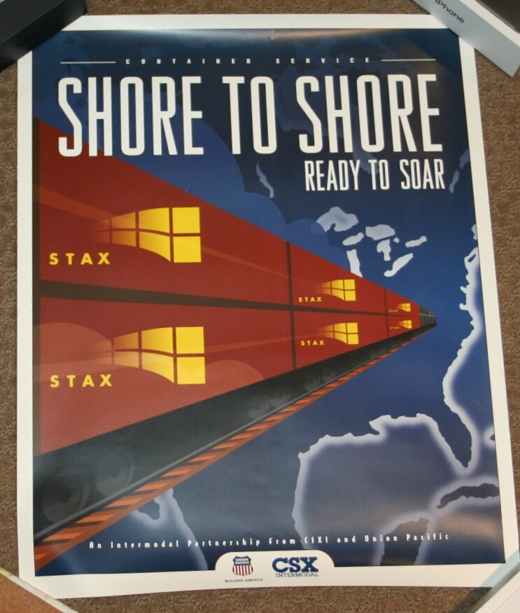 UNION PACIFIC - CSX RAILROAD SHORE TO SHORE CONTAINER SERVICE POSTER ...