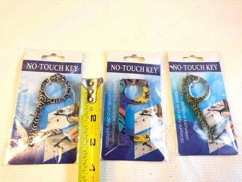 Lot 3 Contactless Door Opener Keychain No-Touch Key Chain Tool Doors ...