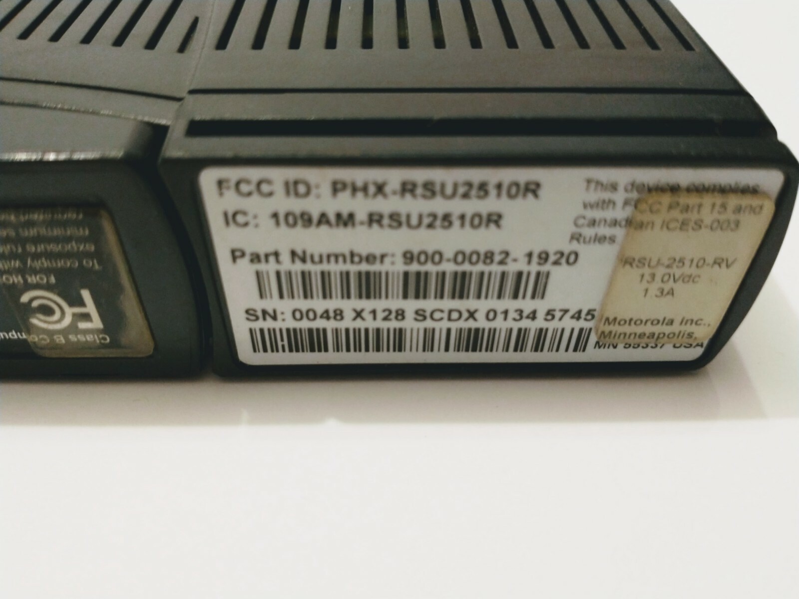 WORKS MOTOROLA RSU-2510-RV BROADBAND WIRELESS ACCESS MODEM ROGERS 900 ...