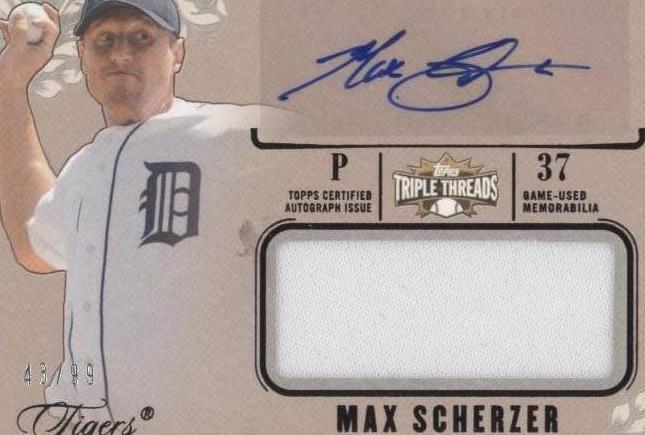 2014 Topps Triple Threads - Unity Autograph Jumbo Relics Max Scherzer # ...
