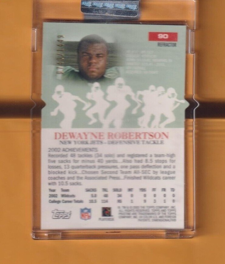 Dewayne Robertson 2004 Topps Platinum Football Refractor Rookie Card ...