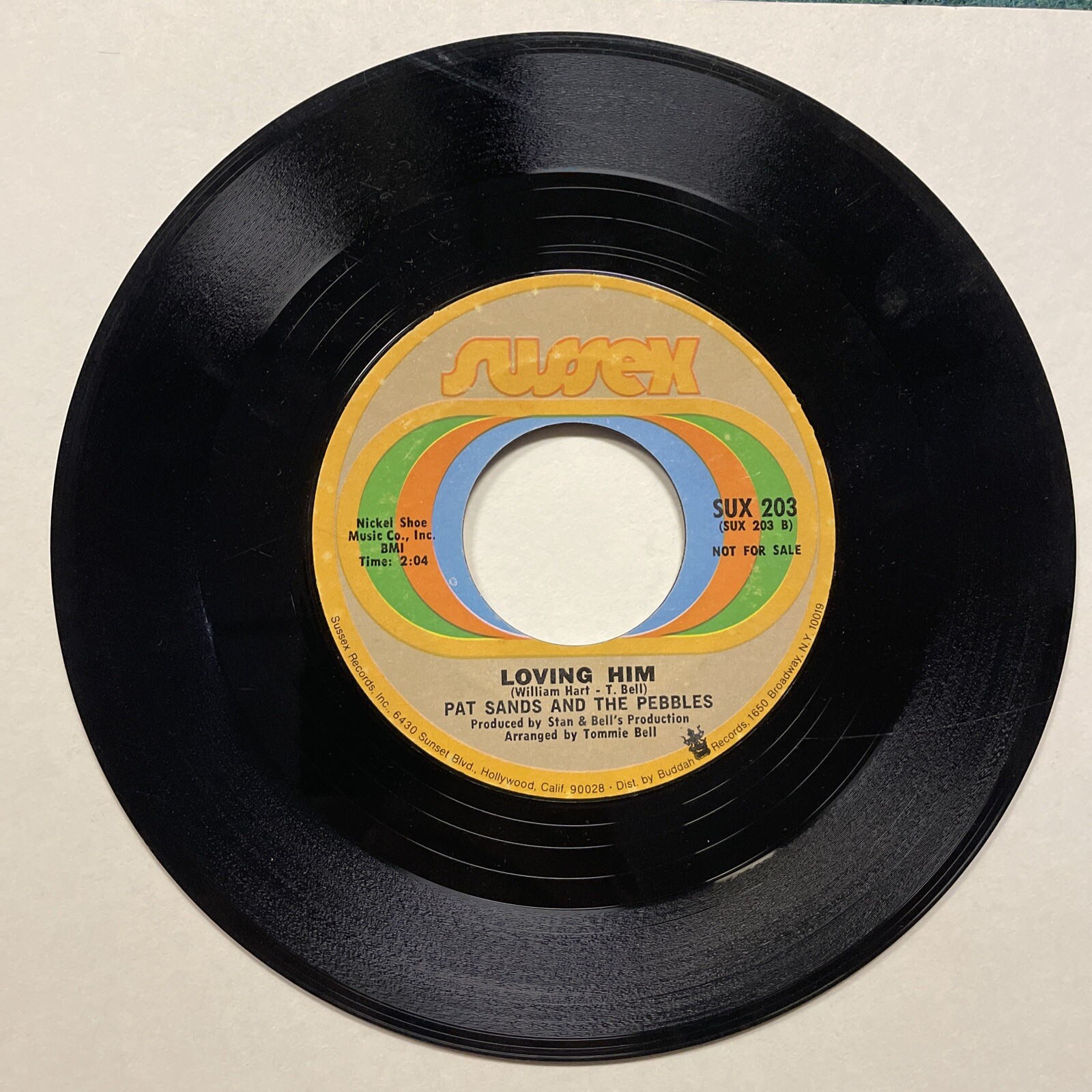 PAT SANDS AND THE PEBBLES 45 RPM HOT DOG/LOVING HIM SUSSEX SUX 203 NM ...