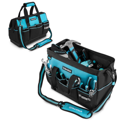 DURATECH 16" Heavy Duty Tool Bag 18Pocket Tool Organizer Wide Open ...