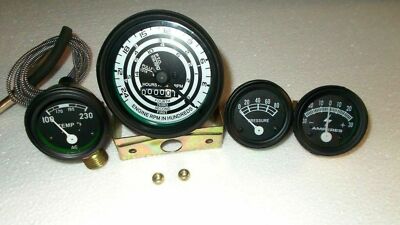 Ford Tractor 8N 9N 2N Tachometer Temp, Oil Amp Gauge black bezels | eBay