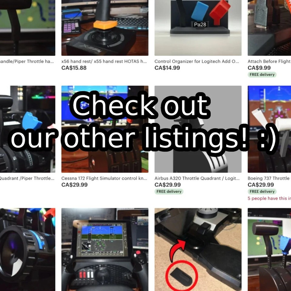 Cessna 172 Throttle/mixture/trim add on For Saitek/Logitech Throttle ...