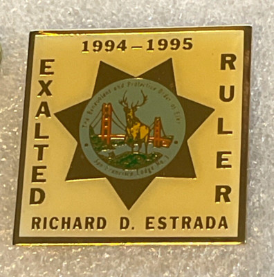 Vntg Elks BPOE Pin Lodge# 3 San Francisco Exalted Ruler Richard D ...