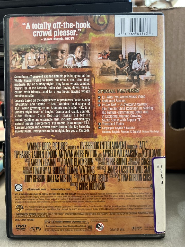 ATL (DVD, 2006, Widescreen) Tip 'T.I.' Harris, Antwan Andre Patton LIKE ...