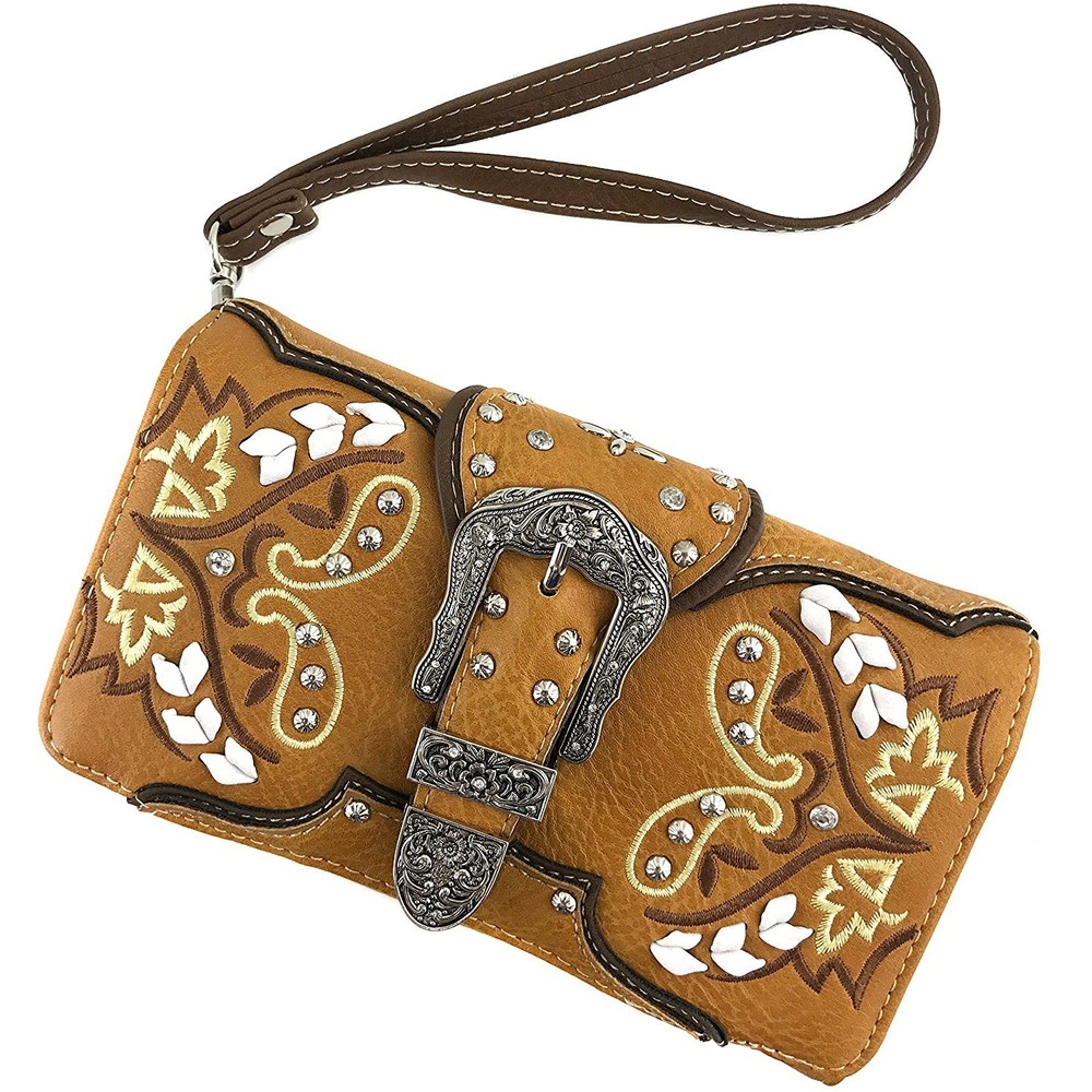 Justin West Western Concealed Carry Bohemian Buckle Floral Art Handbag ...