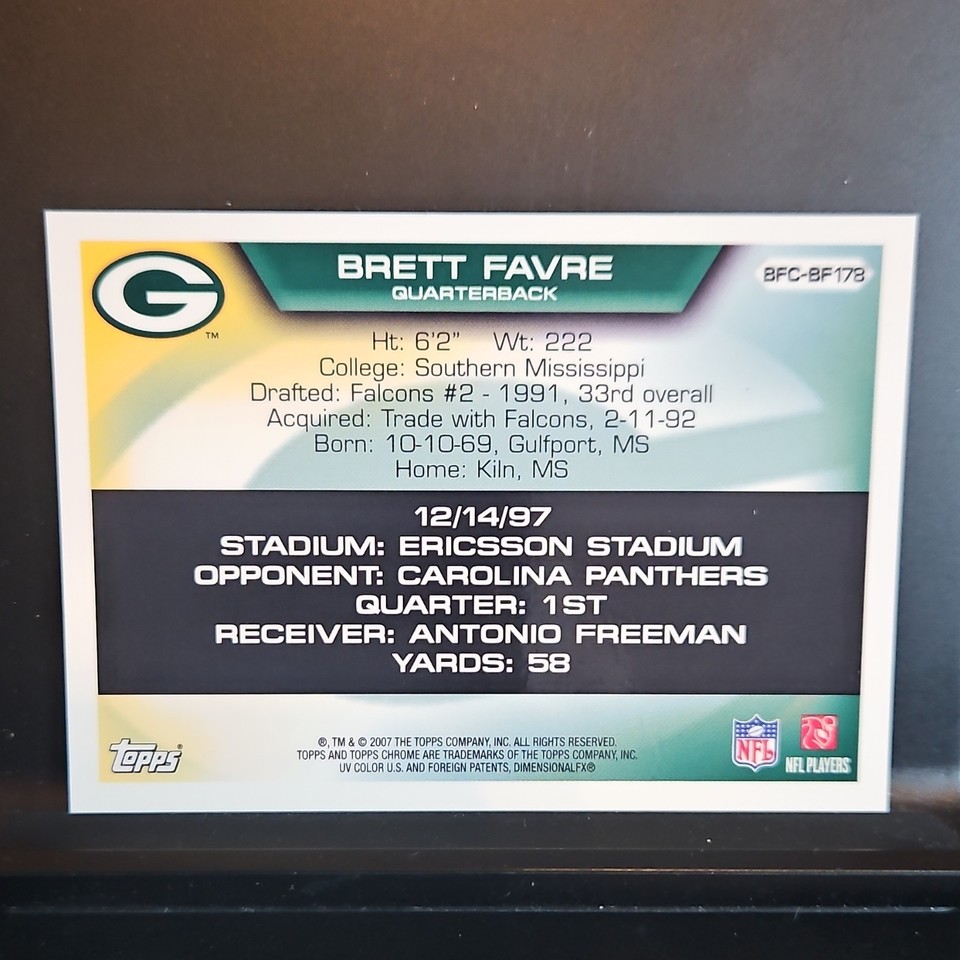 Topps 2007 Chrome Flight to 420 Brett Favre #BFC-BF178 Packers NFL | eBay