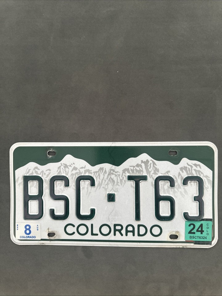 COLORADO ROCKY MOUNTAINS WHITE LICENSE PLATE RANDOM LETTERS/NUMBERS | eBay