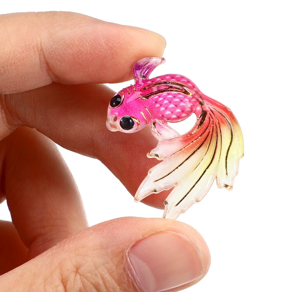 15 Pcs Micro Landscapes fish Faux Goldfish Toy Plastic Floating Puppet ...