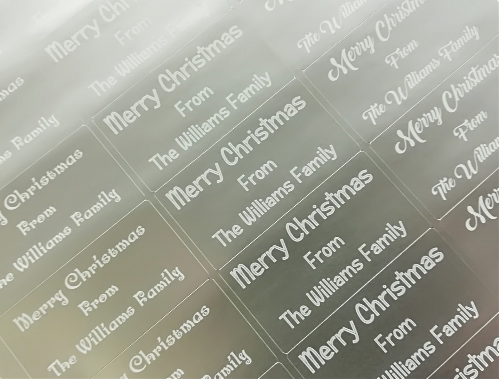 Personalised Printed Sticky Address Labels Stickers White Gold Silver ...