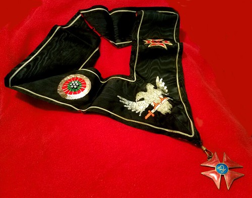 BEAUTIFUL Old MASONIC Bejeweled 32 Deg SCOTTISH RITE COLLAR Mystic ...