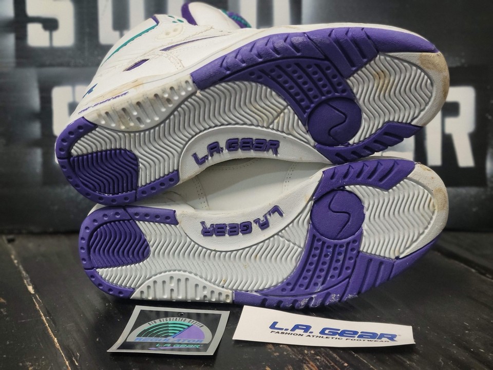 1991 LA Gear Regulator Pump HI White/Purple Vintage Sneaker Shoes 4286 ...